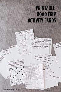 Printable Road Trip Activity Cards — All for the Boys