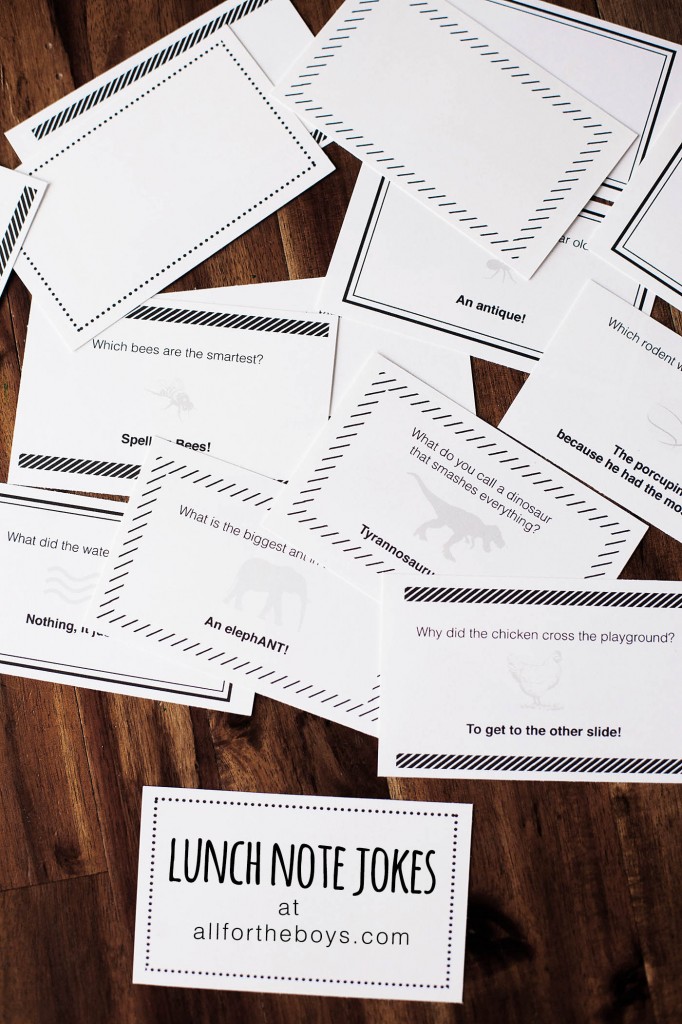 New Printable Lunch Note Jokes — All for the Boys