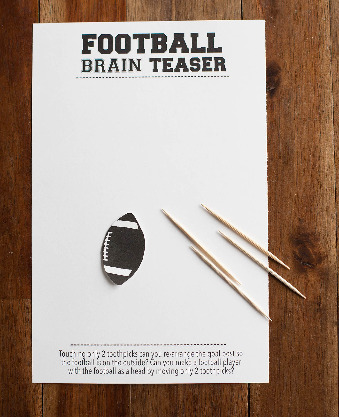 Printable football brain teaser - perfect for a SuperBowl or football ...
