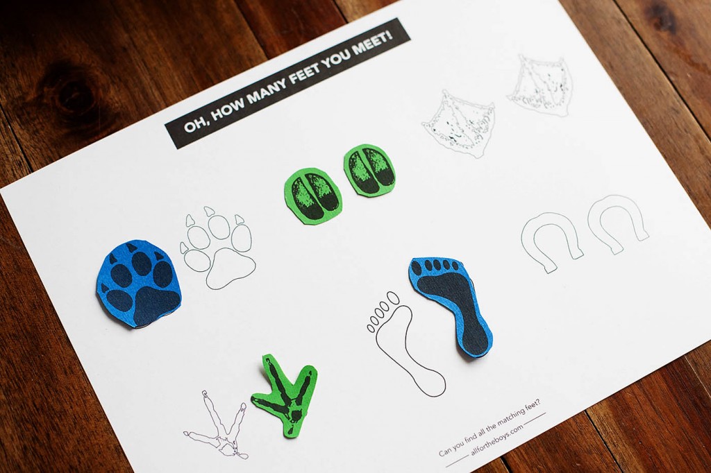 Dr. Seuss' "The Foot Book" Printable Game — All for the Boys