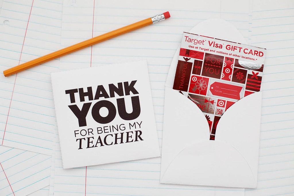Printable Teacher Back to School Gift Card Envelope — All for the Boys