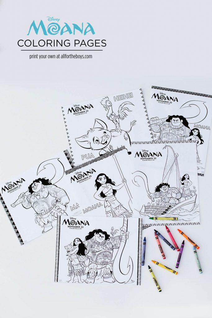 Moana Printable Coloring Pages, Maze, Bookmarks & Matching Game — All ...
