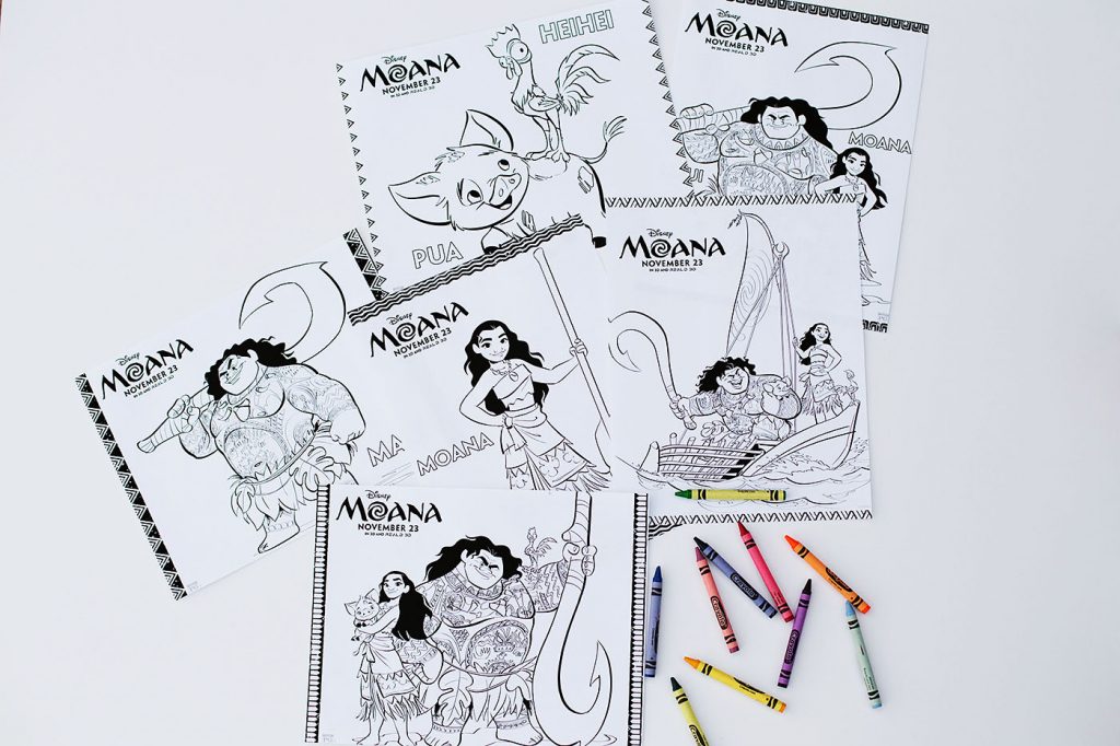 Moana Printable Coloring Pages, Maze, Bookmarks & Matching Game — All ...