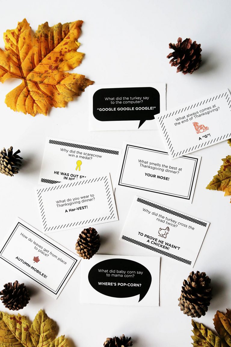 Printable Thanksgiving Lunchbox Joke Notes — All for the Boys