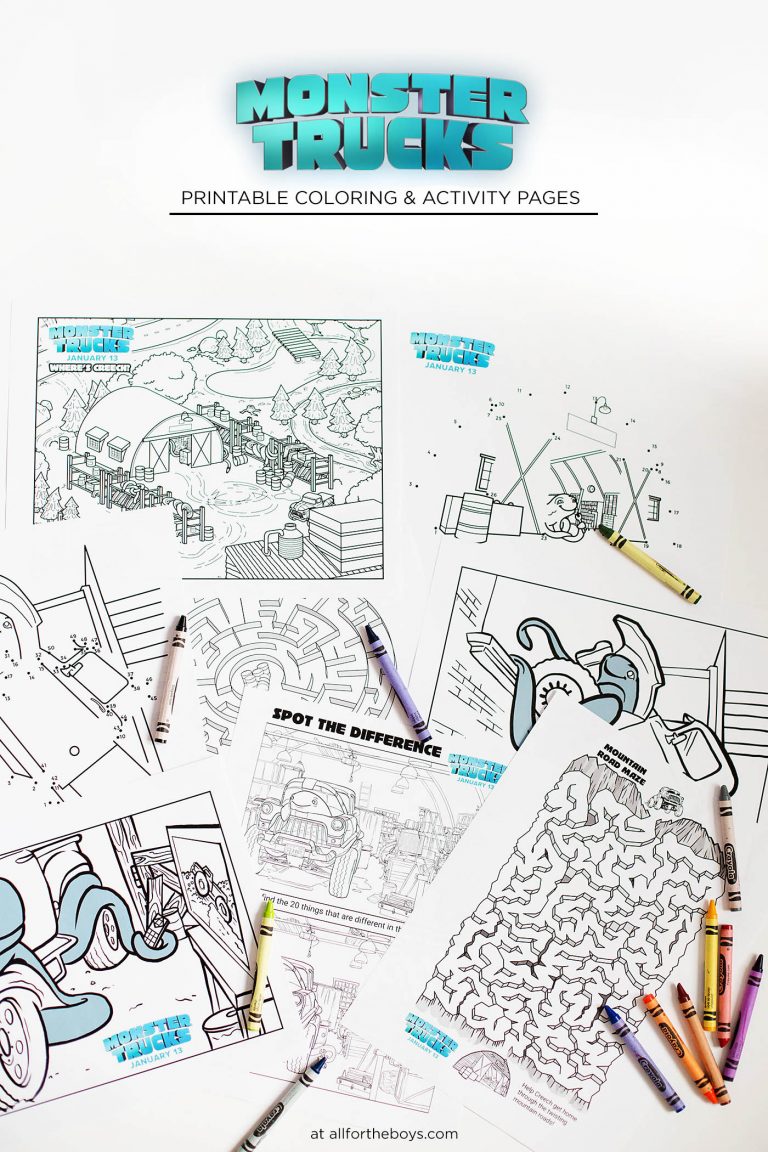 Monster Trucks Activity & Printables — All for the Boys