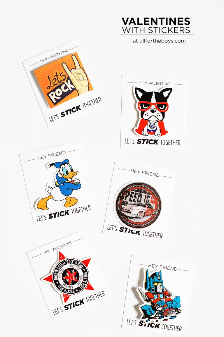 Let's Stick Together Printable Valentines for Decals or Stickers — All ...